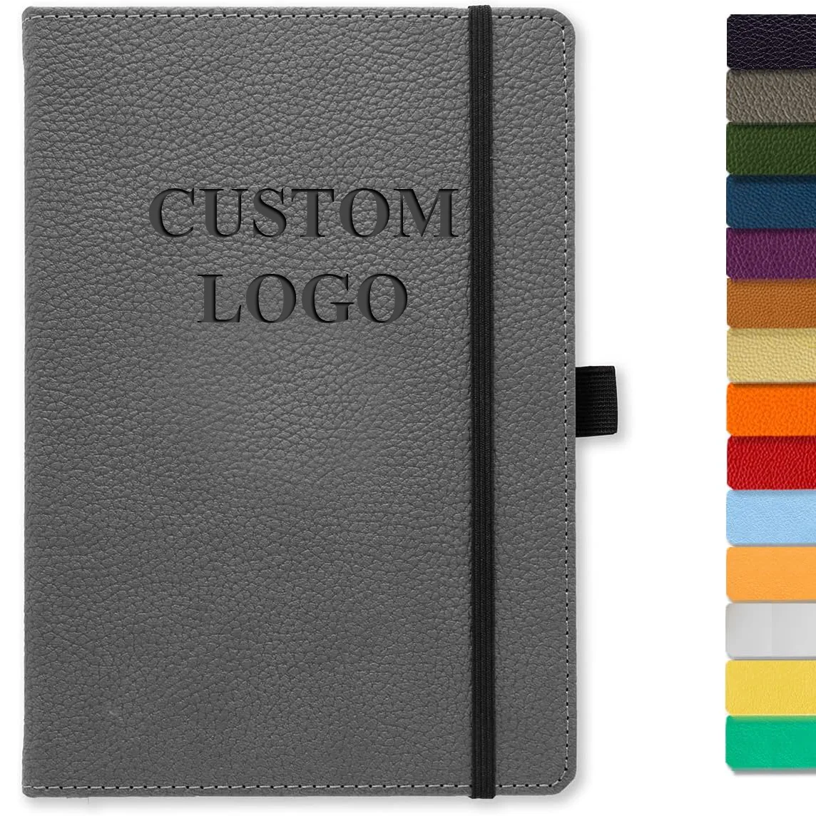 High Quality Emboss Logo A5 With Straps Pen Cases Journal Diary ...
