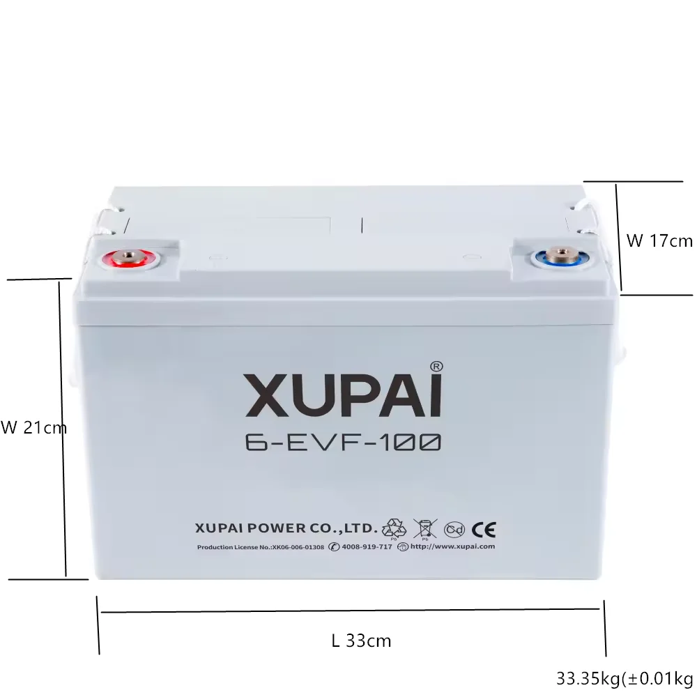 6-EVF-100/12V 100ah AGM Battery for Tuk Tuk & Golf Cart Power