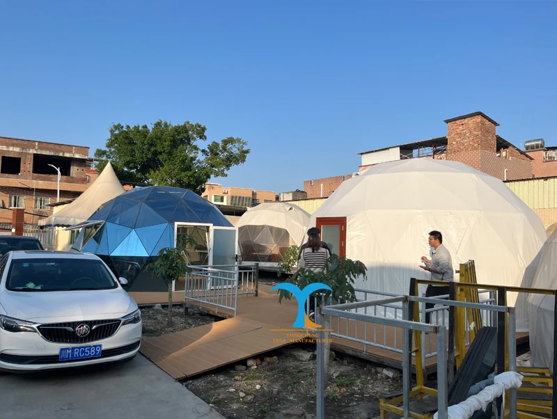 Geodesic Dome Tent Hotel Luxury Glamping Igloo Mirror Tempered Glass ...