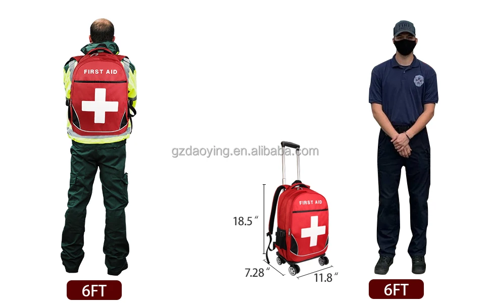 Red Emergency Trolley Bag Ifak Emt Ems First Aid Bag Kit Empty ...