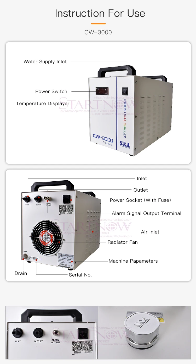 S&a Cw3000 Series Industrial Water Chiller Cw3000dg Cw3000tg Cw3000ak ...