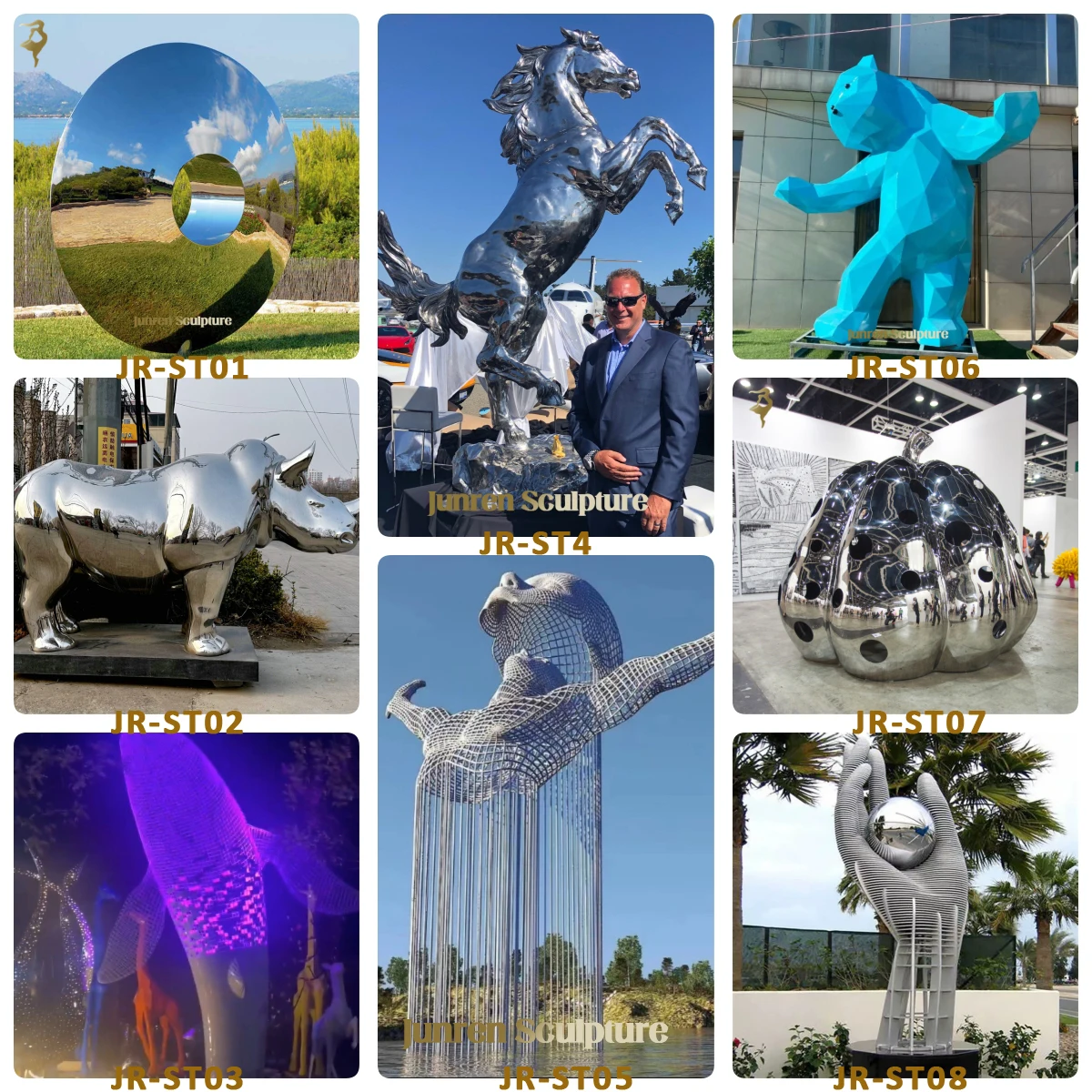 Life Size Hollow Metal Horse Statues - Durable Stainless Steel Horse ...