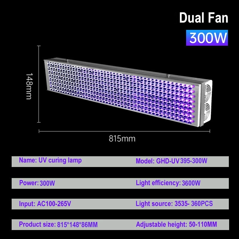 Portable UV LED Curing Lamp Machine Ink Screen Printing Shadowless Adhesive Air Cooled 365nm ...