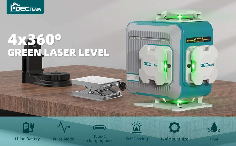 Huepar M04cg Laser Level Horizontal 16 Green 4d Line All Level Ground ...