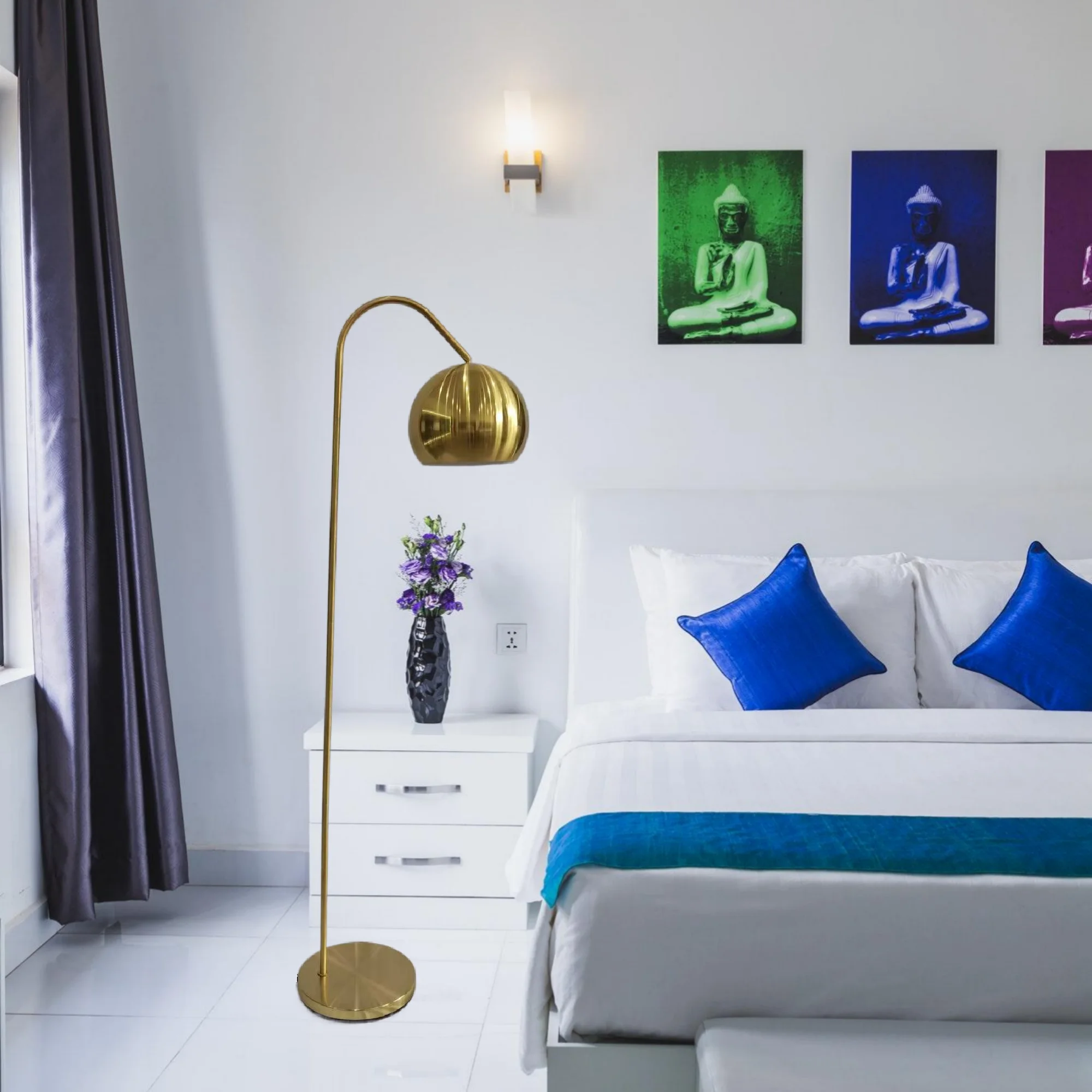 Modern Minimalist Living Room Light Metal Material Led Light Corner ...