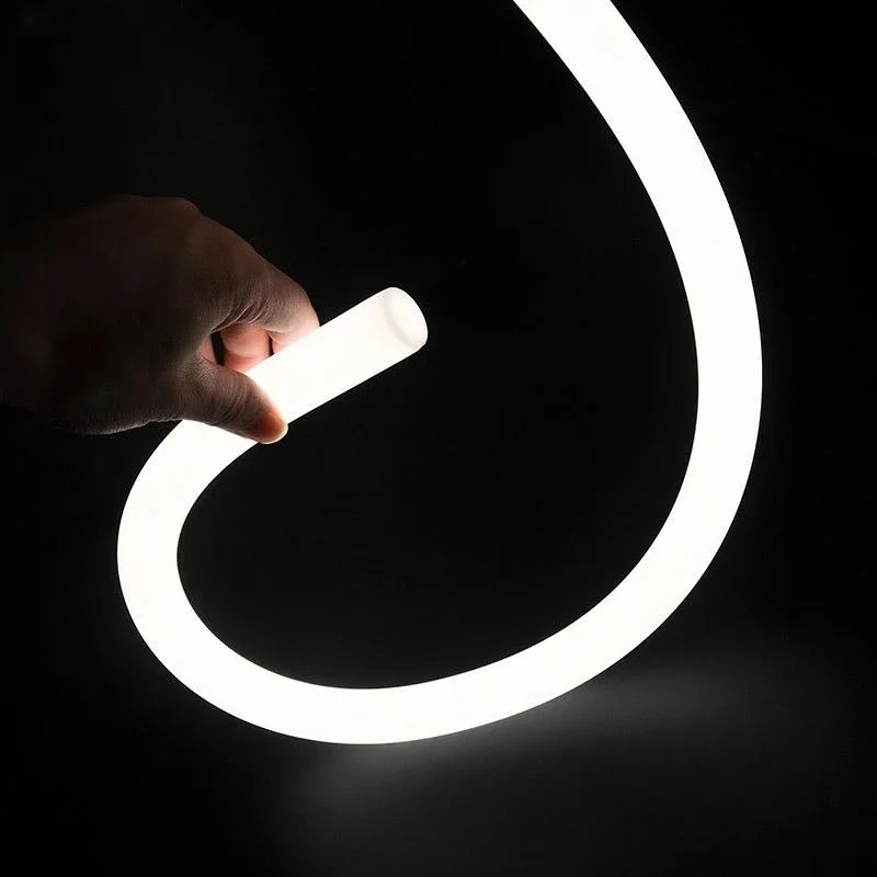 360° Glowing Round LED Neon Tube Rope Lamp - Flexible Silicone Strip ...