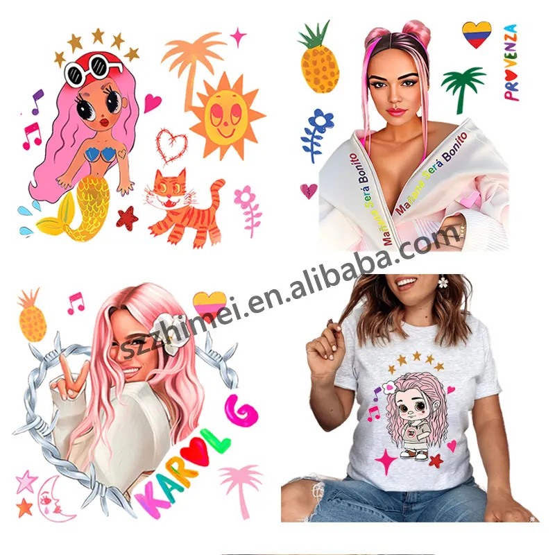 Mexico Hot Sell Custom Rbd Rebelde Designs Ready To Press Shirt Dtf Transfer Prints Heat Press ...