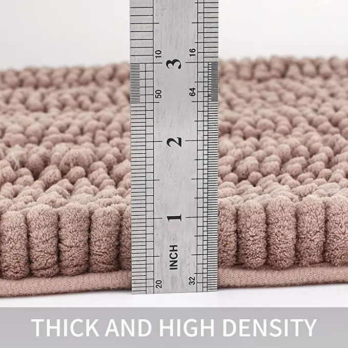 Chenille Rug Luxury Bath Mat Extra Absorbent Bath Mat Non Slip ...