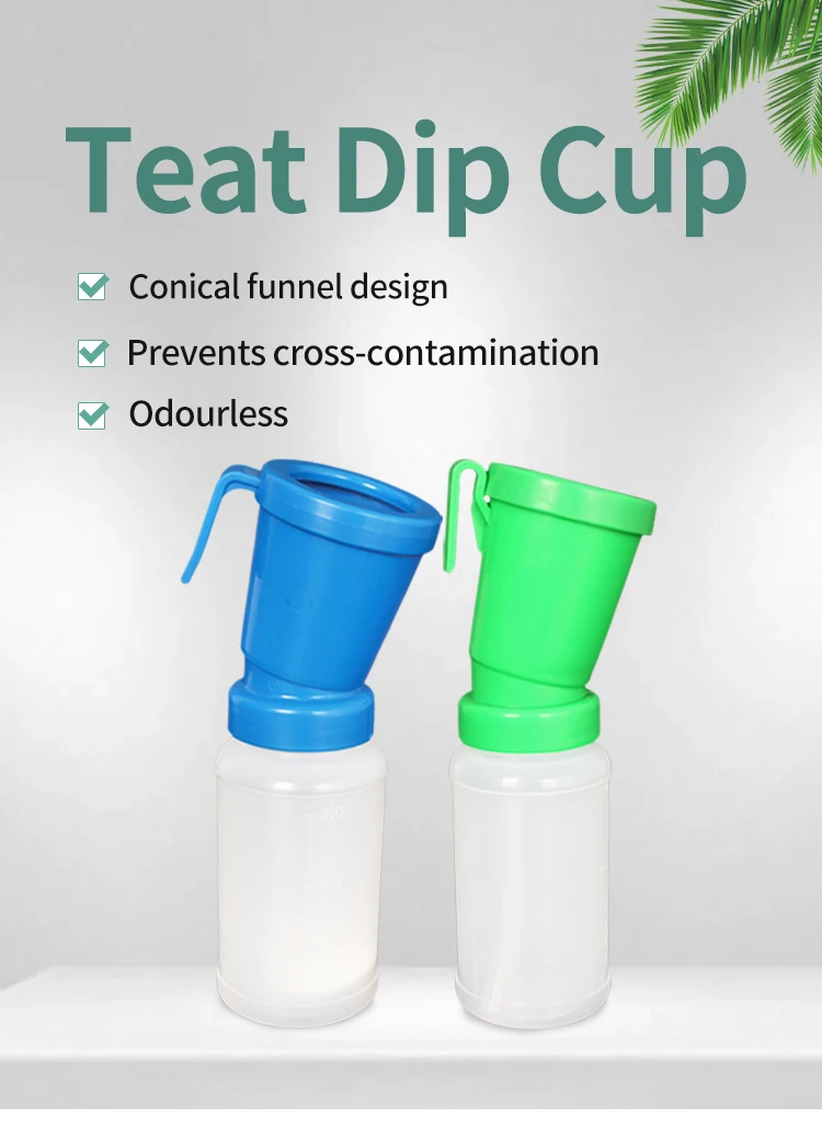Blue Return Teat Dip Cup - Foaming Impact Resistant Plastic