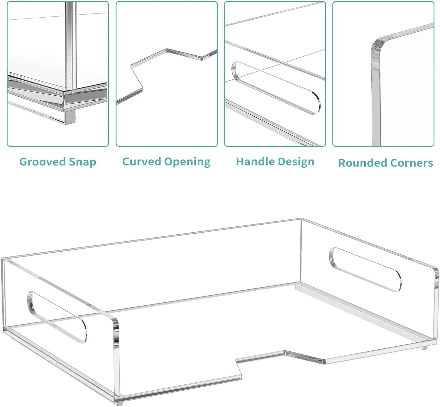 Clear Acrylic Stackable Letter Tray Desk Organizer Multilayer A4 Paper ...