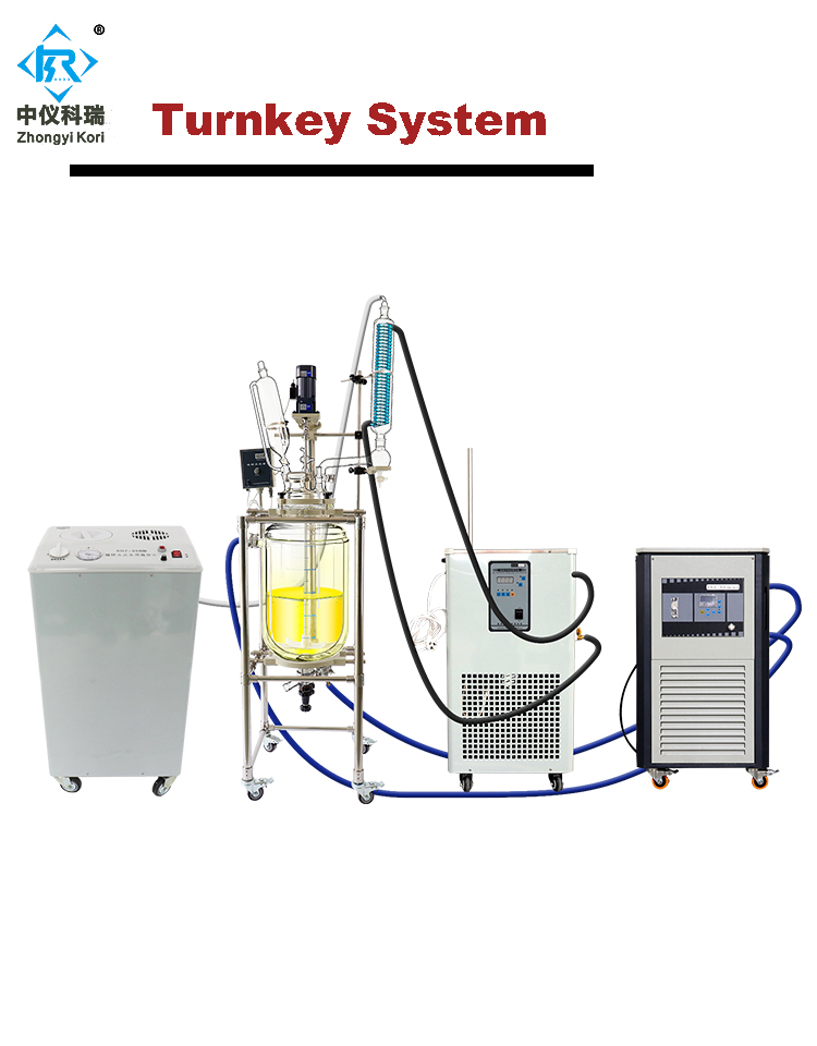 Small Laboratory Chemical Jacketed Glass Reactor with PTFE Stirrer