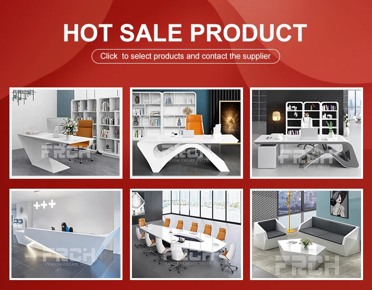 Modern Luxury Custom L Shape Design Office Table Wood White