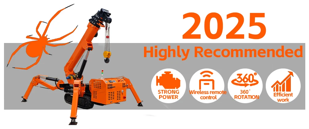 Mini Heavy Duty Spider Crawler Crane Elevator Hoist 3T