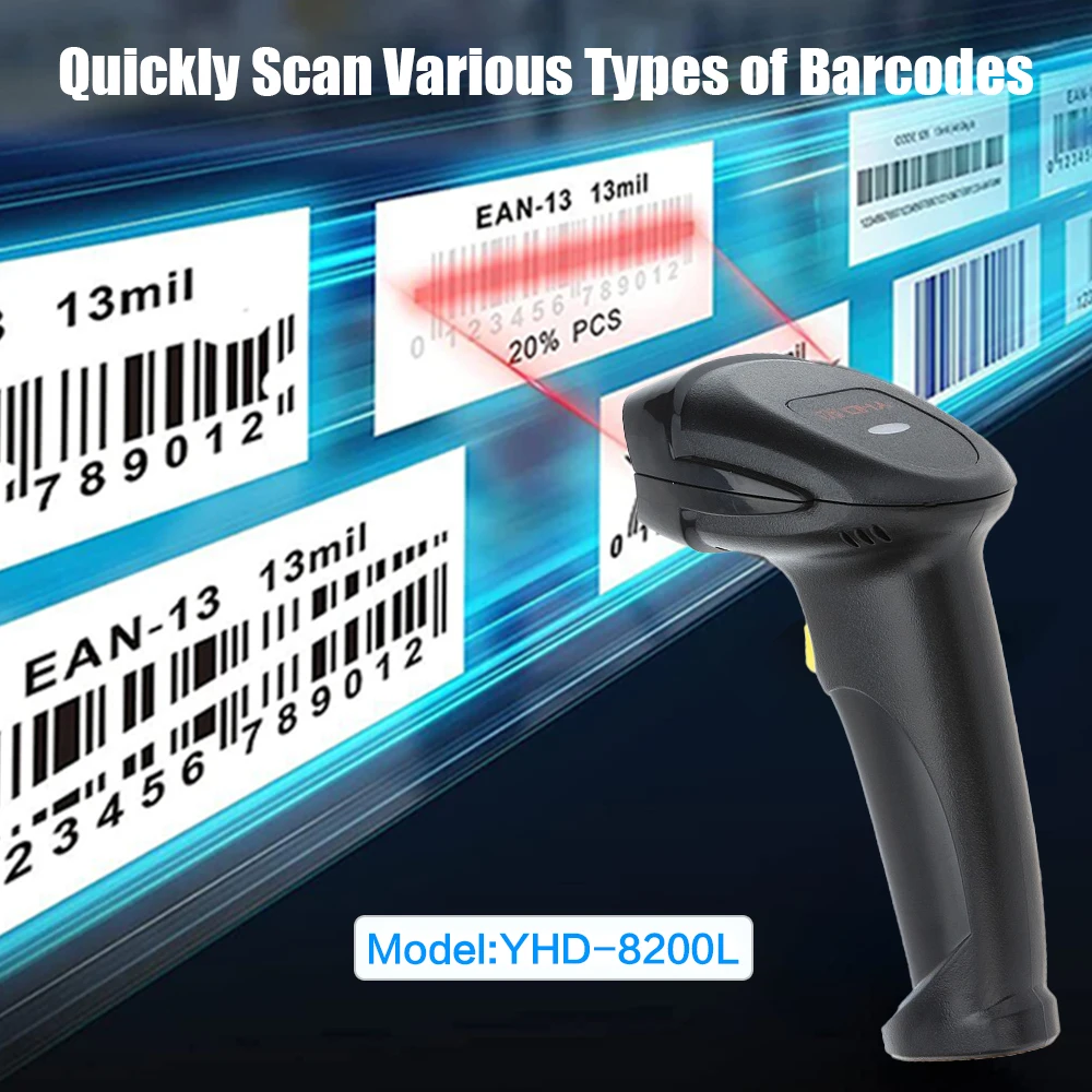 YHDAA 1D Laser Wired Bar Code Reader - Efficient & Reliable