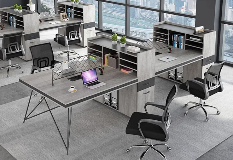 Modern Open Modular 4 Person Workstation Office Desk Furniture Design ...