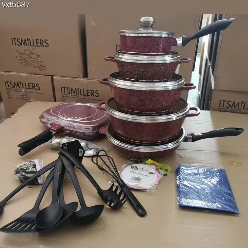 Wholesale Pots and Pans Set - 23pcs Nonstick Granite Cookware