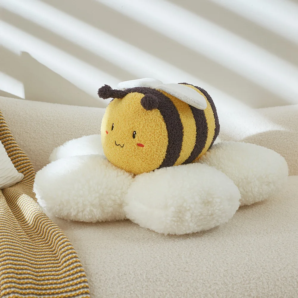 Ins Large Bee Plush Toy - Fuzzy Bumble Bee Pillow