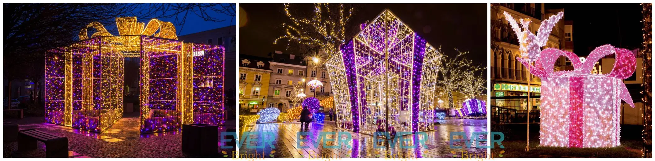 Outdoor 3D Illuminated Gift Box - Perfect for Christmas Displays