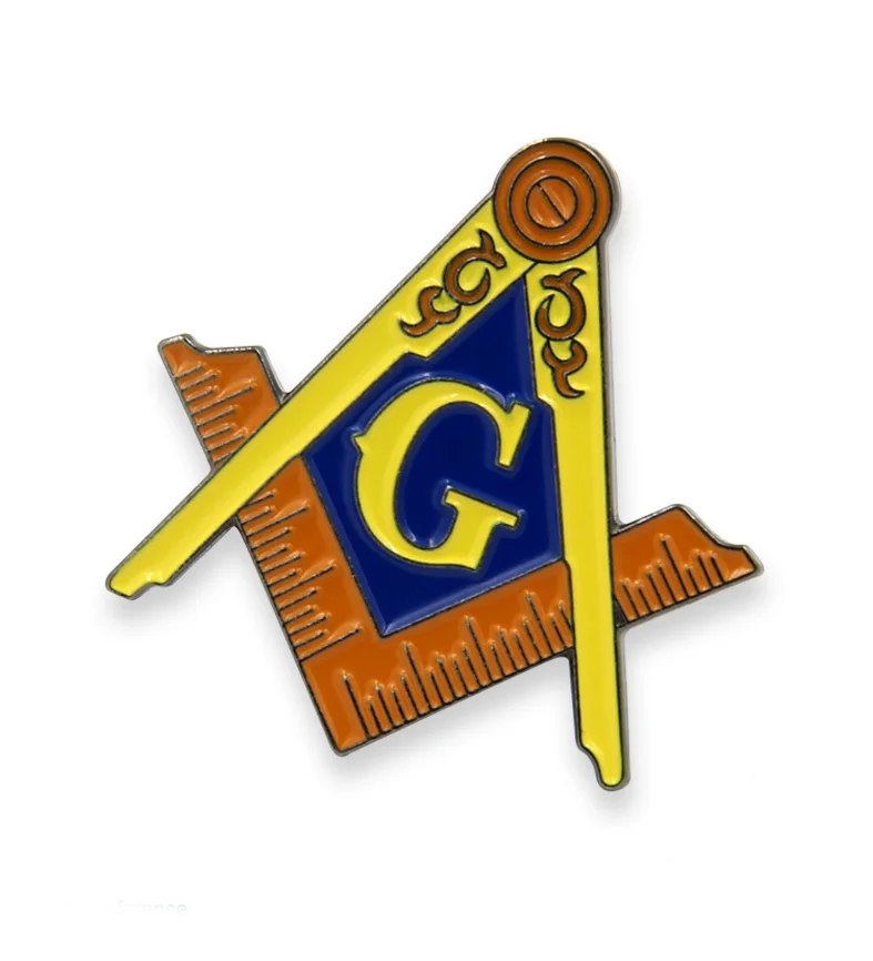 Masonic Enamel Badge Gold Freemason Brooch Lapel Pin