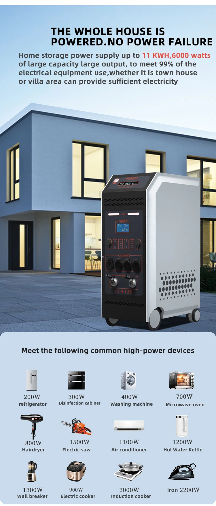 6000w Home Outdoor Storage 2-in-1 Application Portable Solar Generator ...