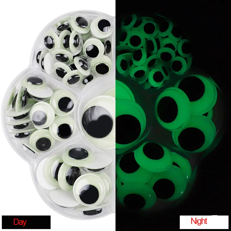 Googly Wiggle Eyes Glow In The Night Self Luminous Adhesive Plastic ...
