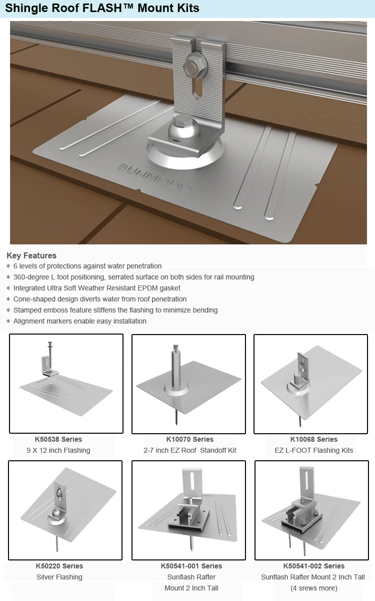 Composite Shingle Roof One Screw Nano Rafter Mount Solar Mounting ...