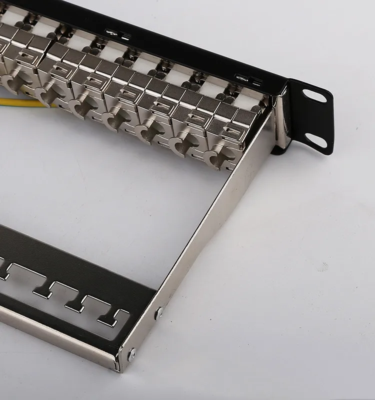 Patch Panel 24 Port Cat6A Cat7 Cat8 STP 19-Inch with Removable Back Bar ...