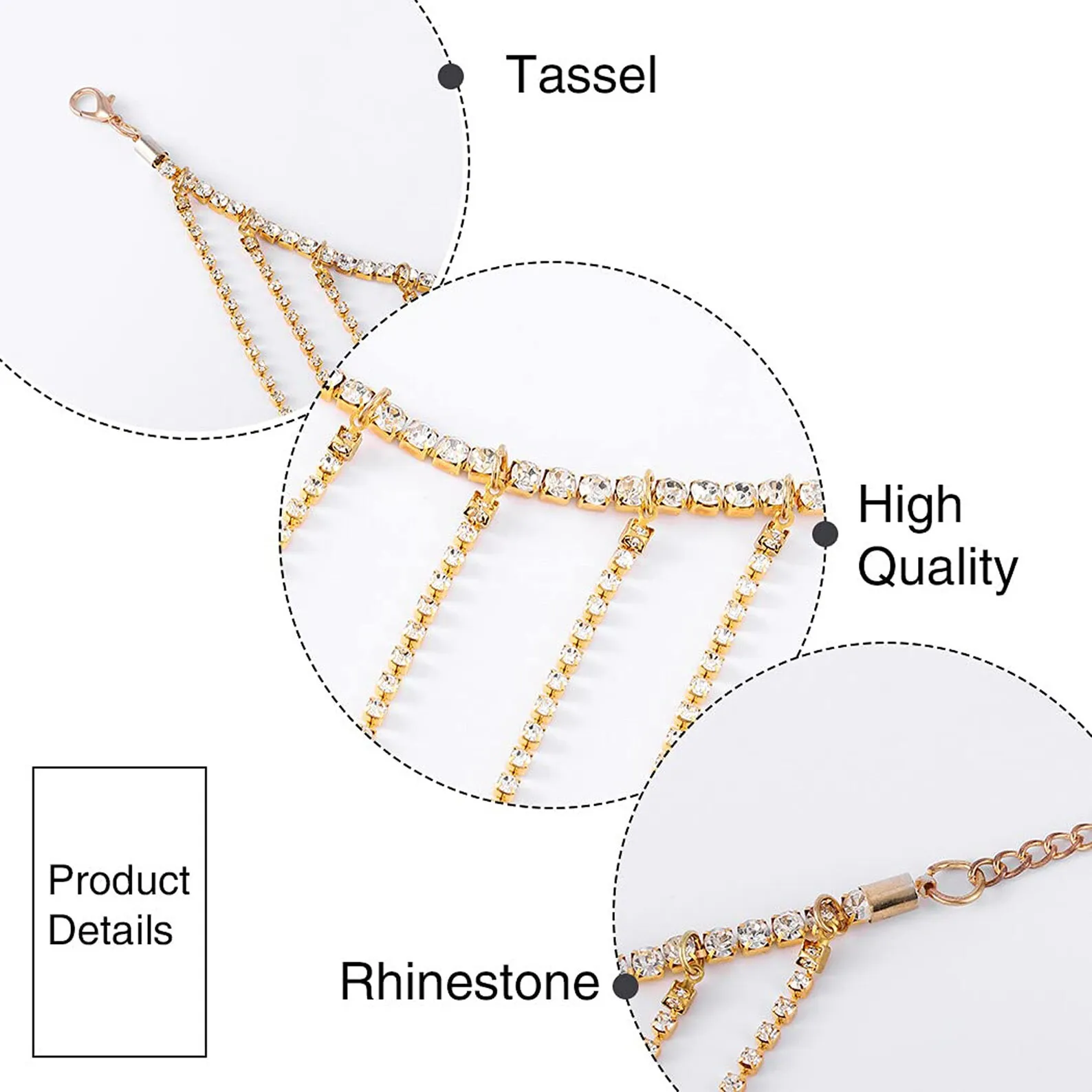 Diamond Tassel Crystal Rhinestone Belly Waist Chain Summer Beach