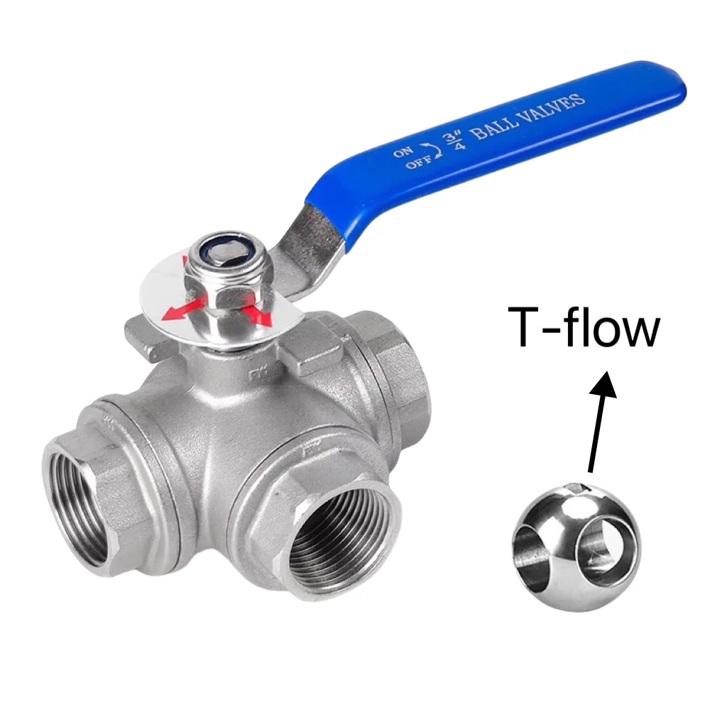 304 Stainless Steel Manual T-L-Type Three-Way Ball Valve for Water ...