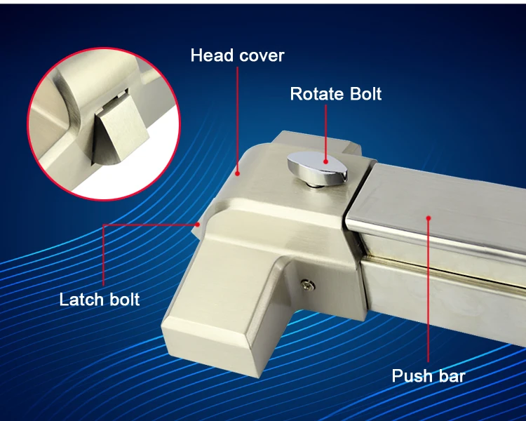 Sus304 Stainless Steel Single Fire Exit Door Panic Bar Device Push ...