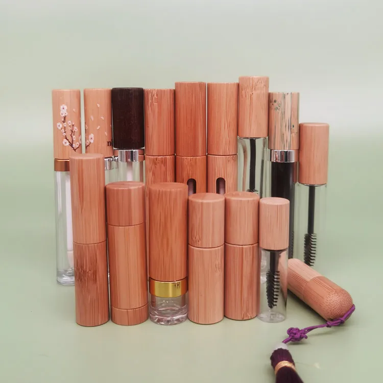 Eco Friendly 5g Empty Plastic Bamboo Lip Balm Tube For Lipstick ...