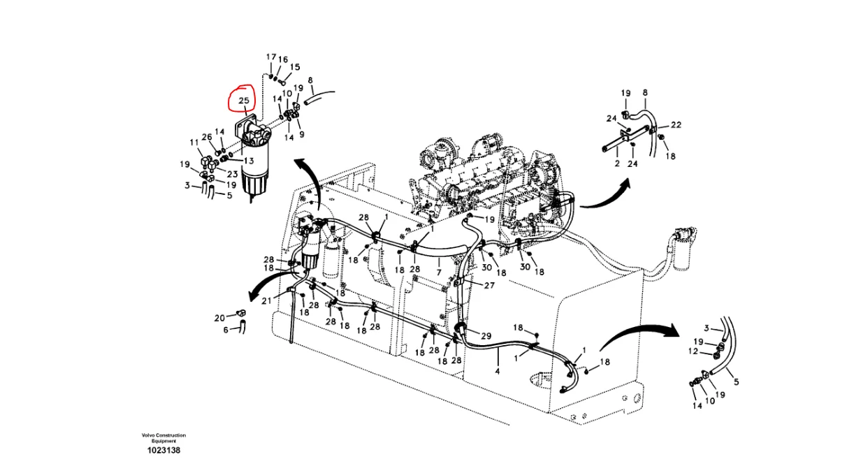 New Condition Fuel Filter Housing Hand Oil Pump VOE11110702 VOE11110708 ...