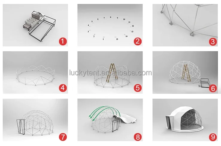 Geo Outdoor Tent 5M Domes Igloo Glamping Geodesic Dome Tents for ...