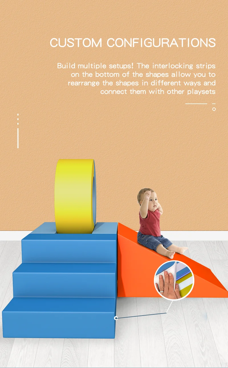 Customized 5-piece Step And Slide Soft Climb Tunnel Playtime Activity ...