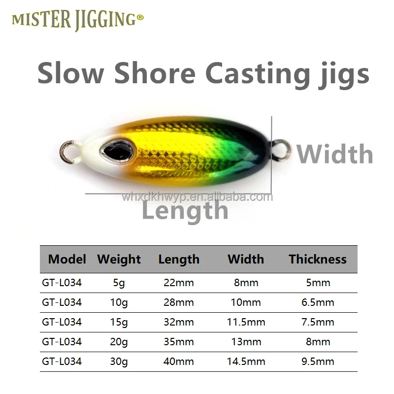 MISTER JIGGING 5g 10g 15g 20g 30g Slow Pitch Metal Lead Jig Lure With Saltwater Slow Fall Jig ...