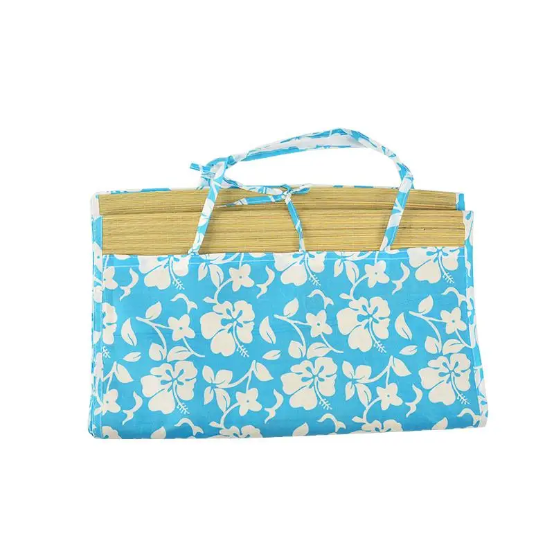 Promotional Portable Tropical Woven Straw Beach Mat Folding Sand Free ...