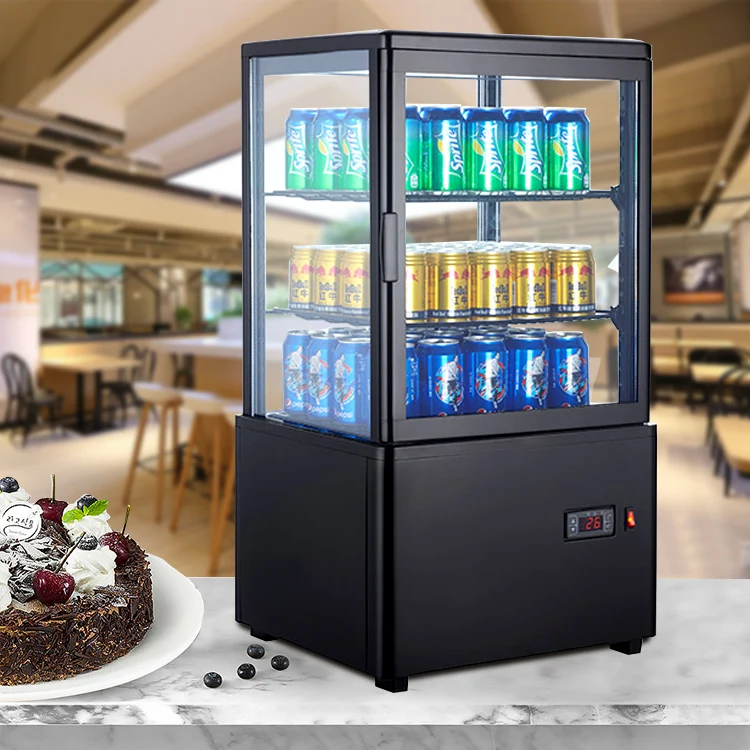 58 Liter Vertical 4 Side Glass Door Refrigerators for Hotels