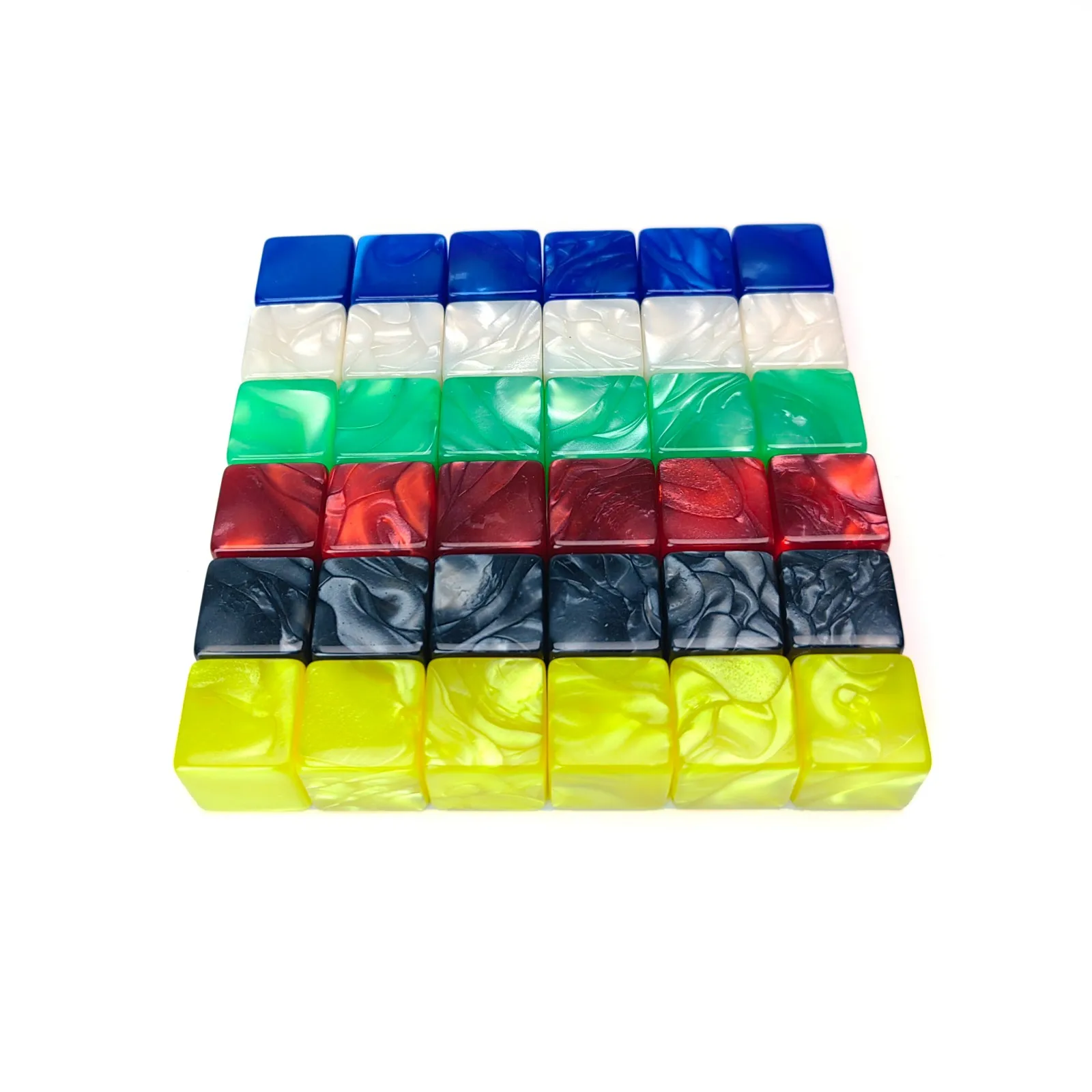 Hot Sell Plastic 6 Sides Acrylic Blank Cubes Dice Pearl Custom 16mm