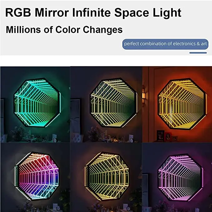 Mirror Tunnel Light Remote and APP Control LED Party Decor
