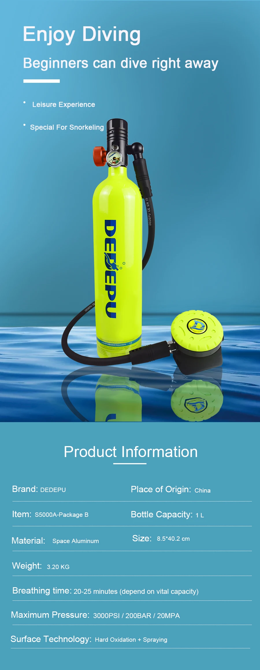 Under Water Sport Wild Diving Scuba Aluminium Cylinder Oxygen Tank For ...