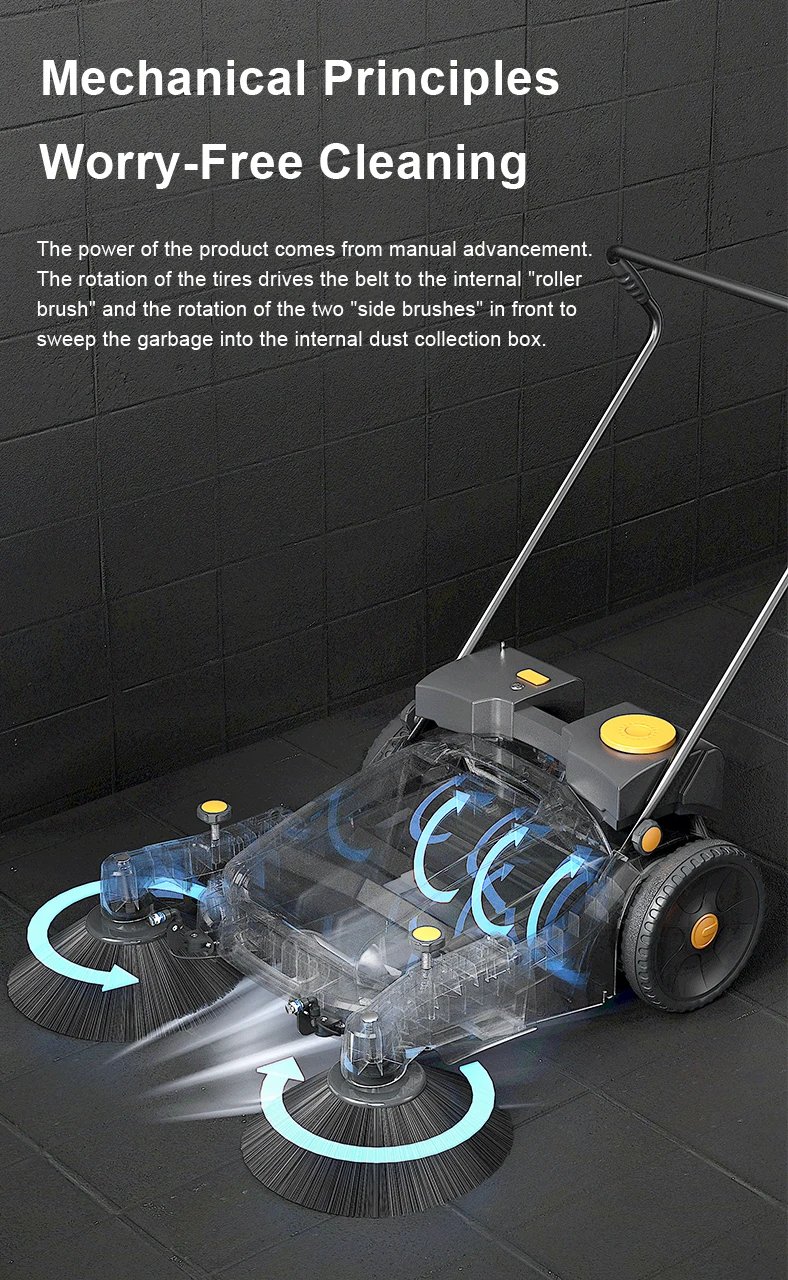 U90 Road Cleaning Machine Mini Manual Cordless Floor Sweeper Commercial ...