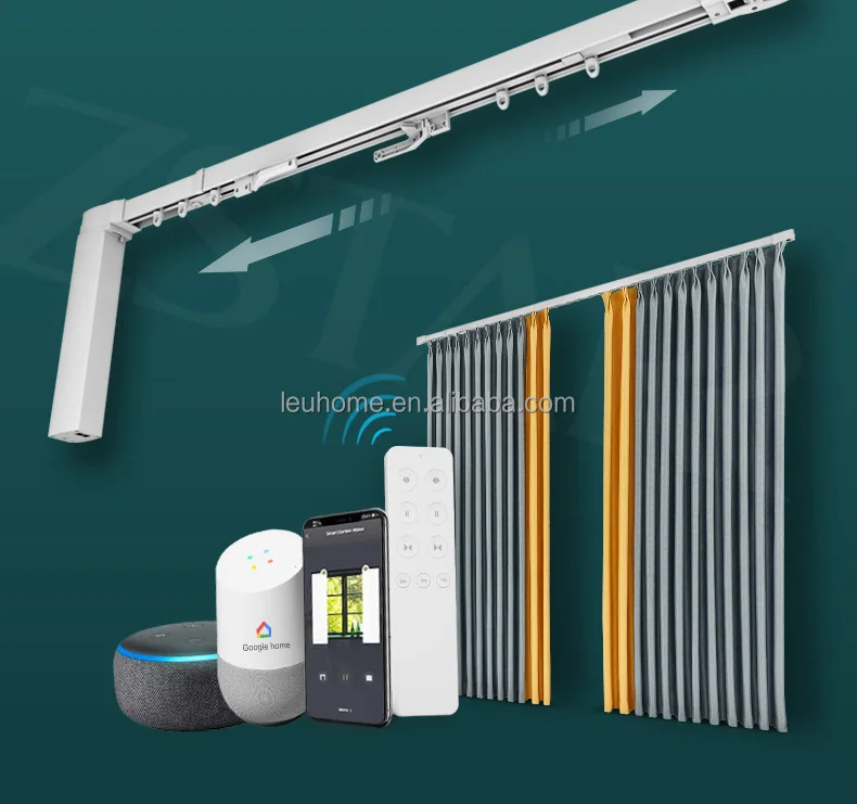 Alexa Smart Extendable Curtain Rail Electric Shutter Blackout Motorized ...