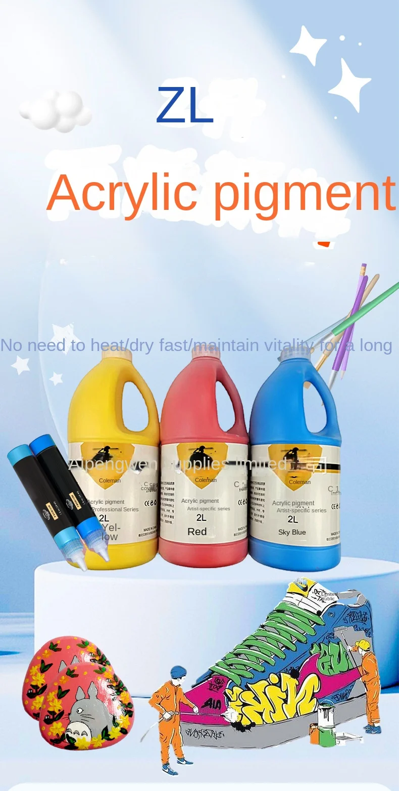 Supply Acrylic Paints 2 Liters Fluid Painting Supplement Waterproof Non ...