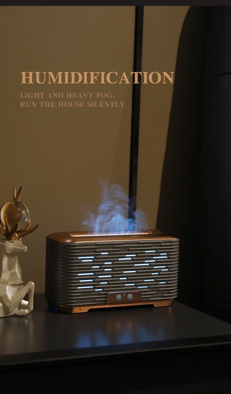 Meisite Air Humidifier Fire Effect Cool Mist Maker 180ML Bedroom Usb ...