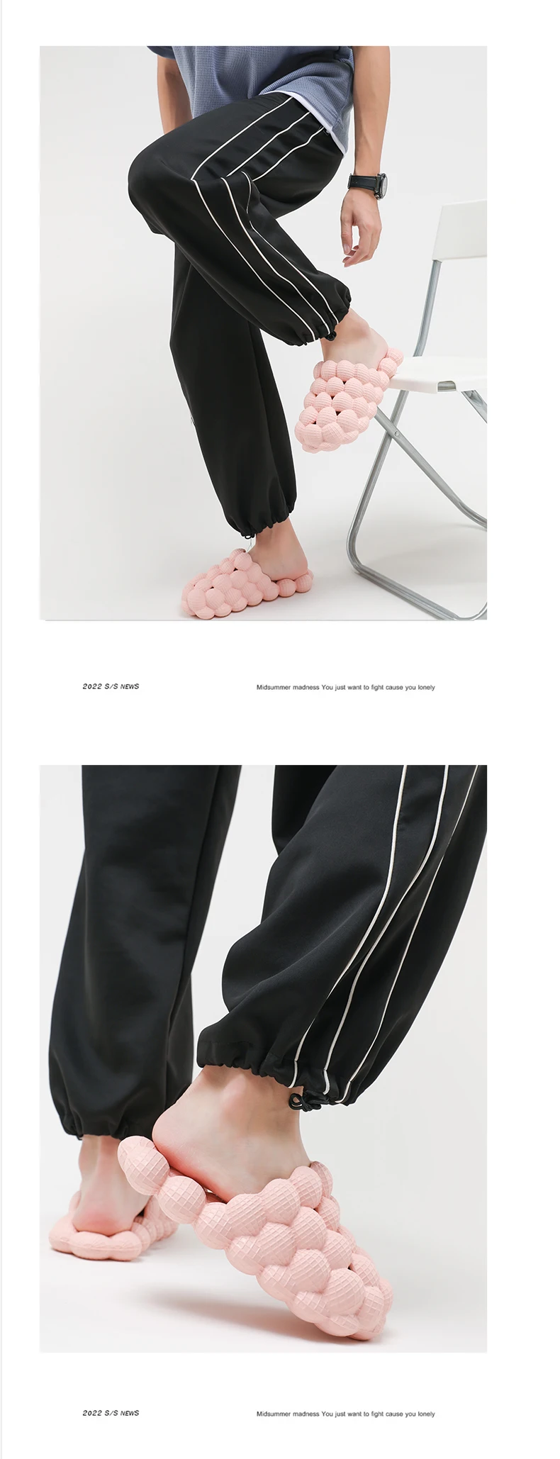 2024 Air Pink Bubble Slides High Quality Bubble Slipper Ladies Outdoor ...