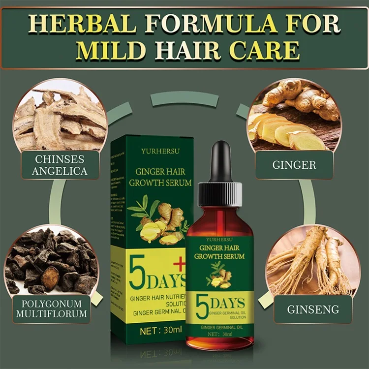 YURHERSU 5 Days Hair Treatment Nuriten Solution Ginger Hair-loss Hair ...