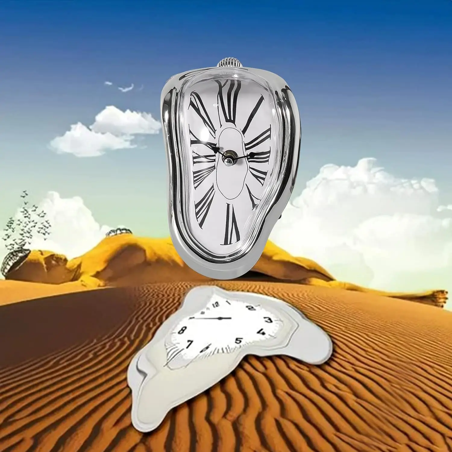 Surreal Melting Shelf Clock - Salvador Dali Style Wall Clock