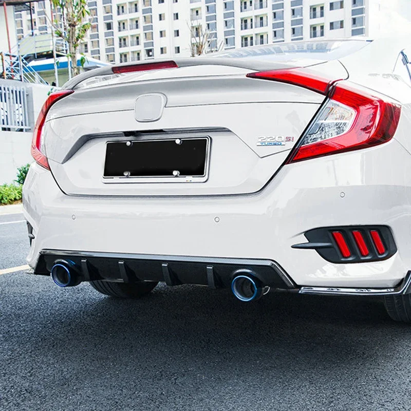 Rear Lower Bumper Diffuser Lip Cover With Dual ABS Special Outlet Pipe ...