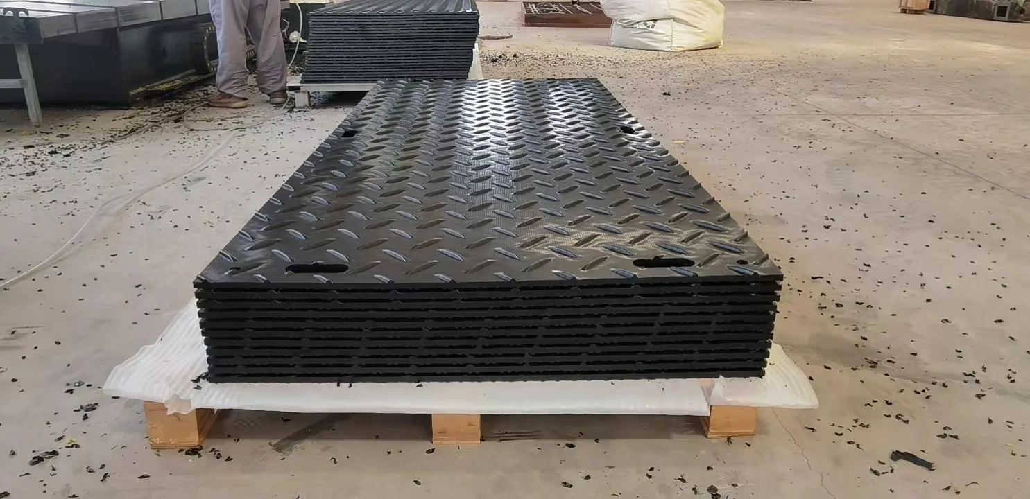 UHMWPE temporary grounding access hdpe ground protection mats 4x8 road ...