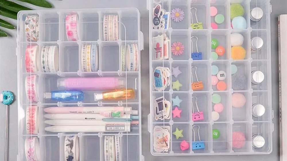 36 Grids Clear Plastic Organizer Box Storage Container Jewelry Box ...